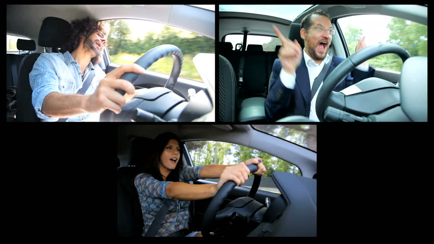 Happy Woman Singing And Dancing While Driving Car Stock Footage Video