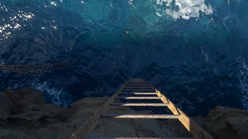 A Steel Ladder Going Down Stock Footage Video (100% Royalty-free ...