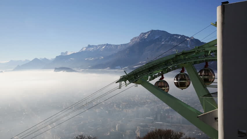 Cable Cars in Cityscape in Grenoble, France image - Free stock photo ...