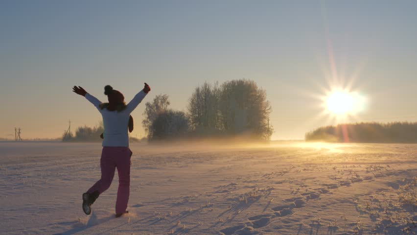 Sunset in the winter with snow on the ground image - Free stock photo ...