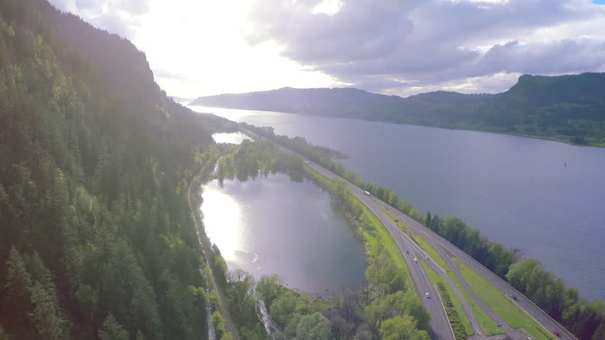 Panoramic View of Columbia River Gorge landscape image - Free stock ...