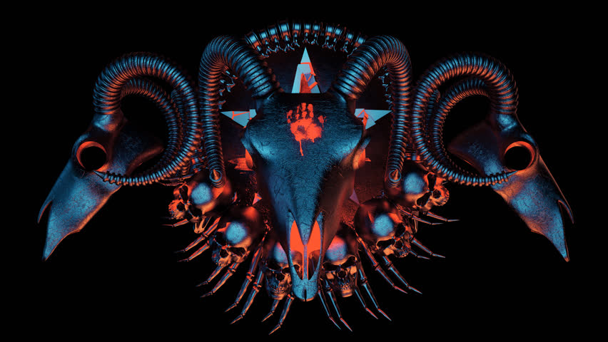 Devil Sign with Goat Skull Stock Footage Video (100% Royalty-free ...