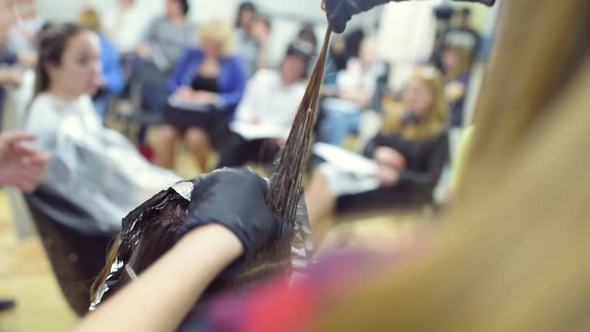 Master Class On Hair Coloring. Stock Footage Video (100% Royalty-free ...