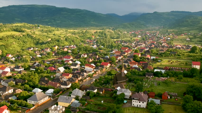 Aerial View Over Ieud Village, Stock Footage Video (100% Royalty-free ...