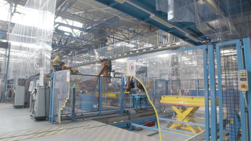 Overview Inside a Car Factory Stock Footage Video (100% Royalty-free ...