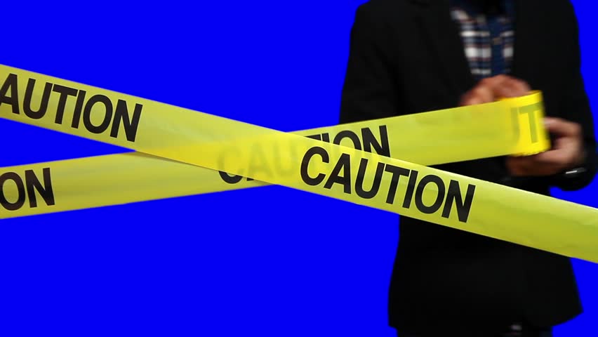 Man Rolls Out Caution Cordon Stock Footage Video (100% Royalty-free ...