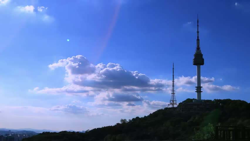 Sky and Clouds and the skyline of Seoul in South Korea image - Free ...