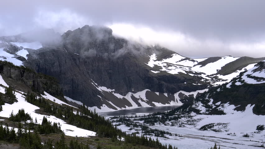 Lake and Mountain Landscape at Glacier National Park, Montana image ...