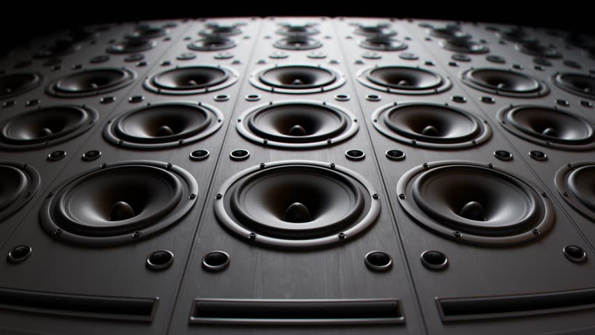 Modern Speakers Playing, Stacked in Stock Footage Video (100% Royalty ...