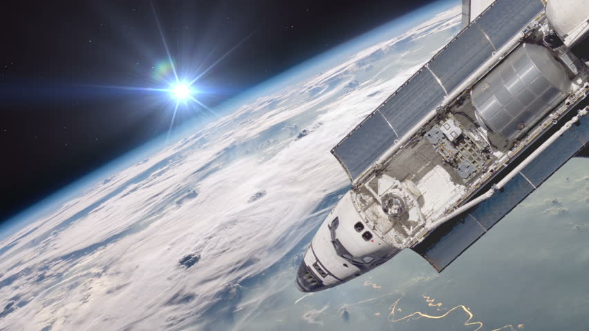 Broken Satellite Falling To Earth. 3D Animation. Stock Footage Video ...