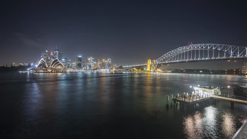 Sydney Night Skyline in New South Wales, Australia image - Free stock ...