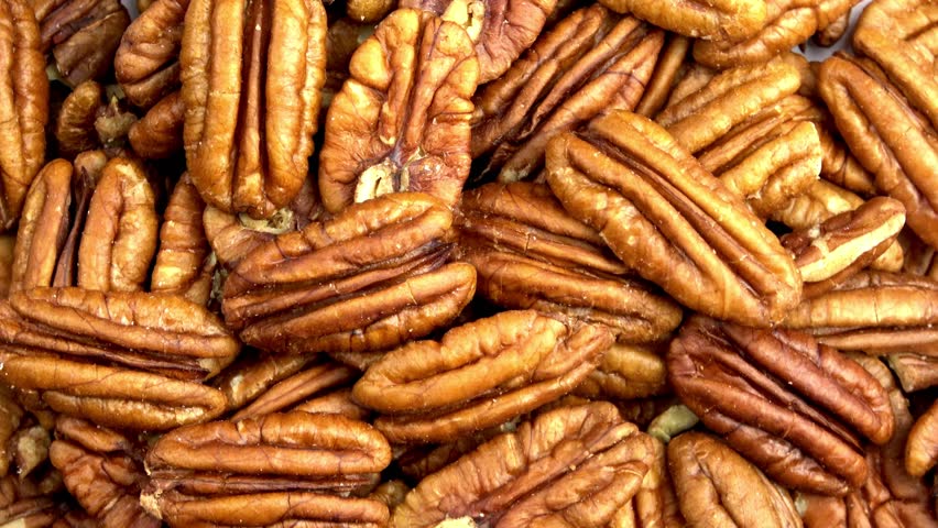 Roasted Pecan Halves and Pieces Stock Footage Video (100% Royalty-free ...
