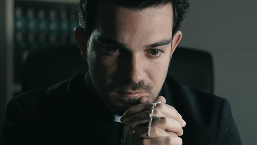 Catholic Priest Is Crying While Praying With Rosary: Faith, Prayer, God ...