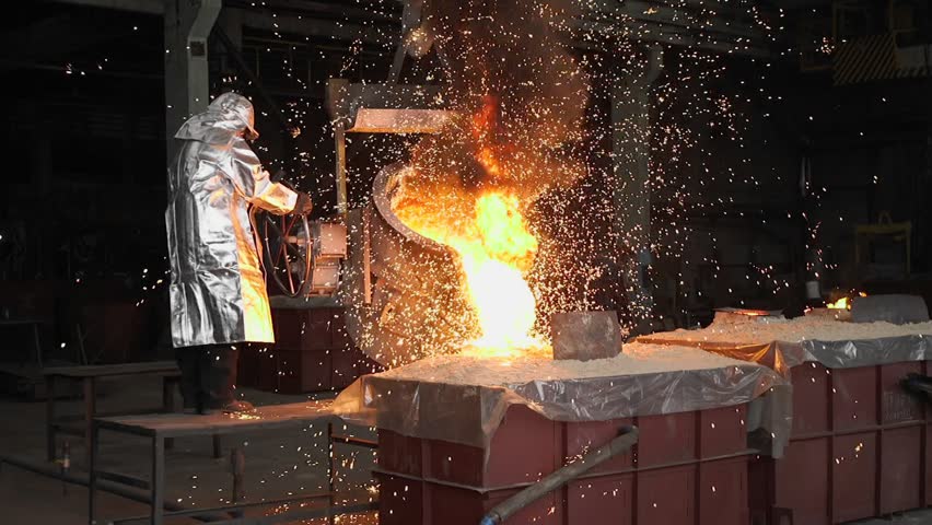 Man Working with Liquid Metal Stock Footage Video (100% Royalty-free ...