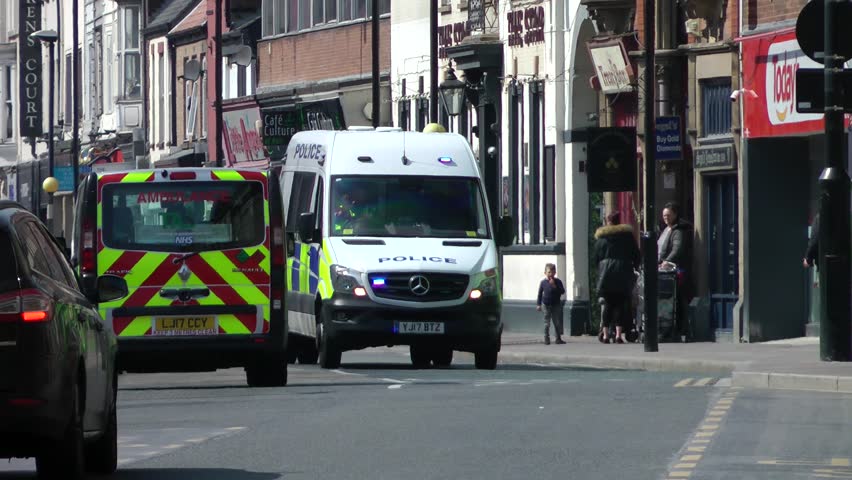 Uk Police Van Driving Down Stock Footage Video (100% Royalty-free ...
