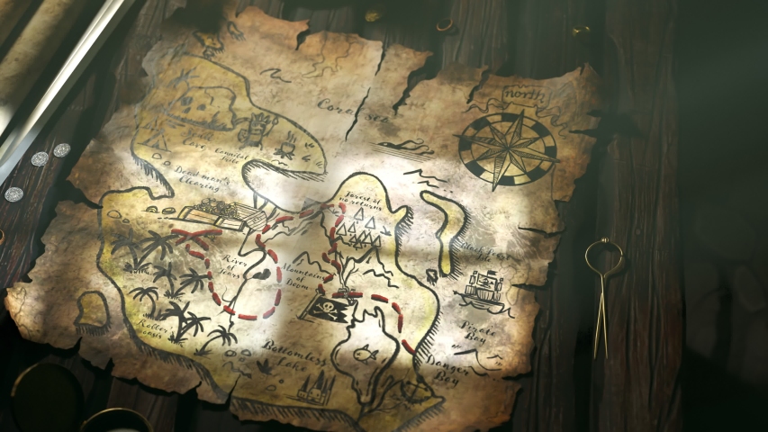 Hand-drawn Ancient Map with Animated Stock Footage Video (100% Royalty ...