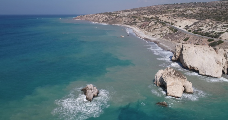 Rock of Aphrodite in the landscape on the coast in Cyprus image - Free ...
