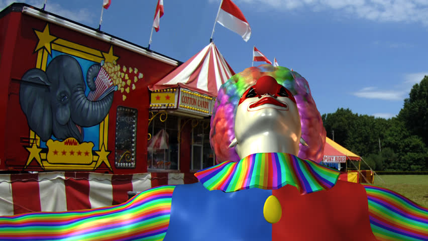 Stock Video Clip of HD laughing clown with circus background | Shutterstock