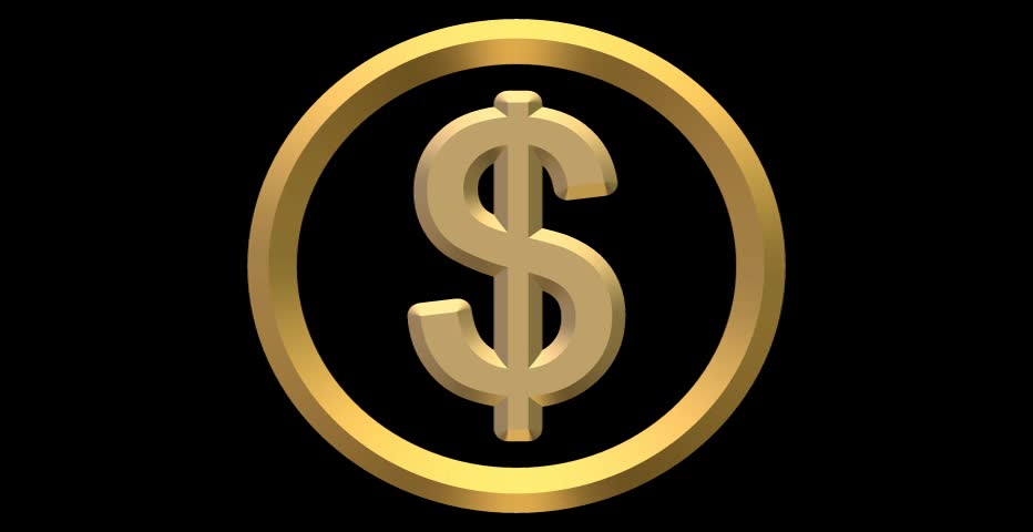 3D Animation Of A Gold Dollar Coin Symbol Rotates Stock Footage Video ...