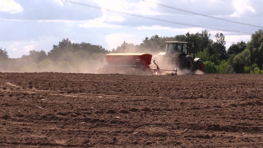 Dust Rise from Tractor Fertilizer Stock Footage Video (100% Royalty ...
