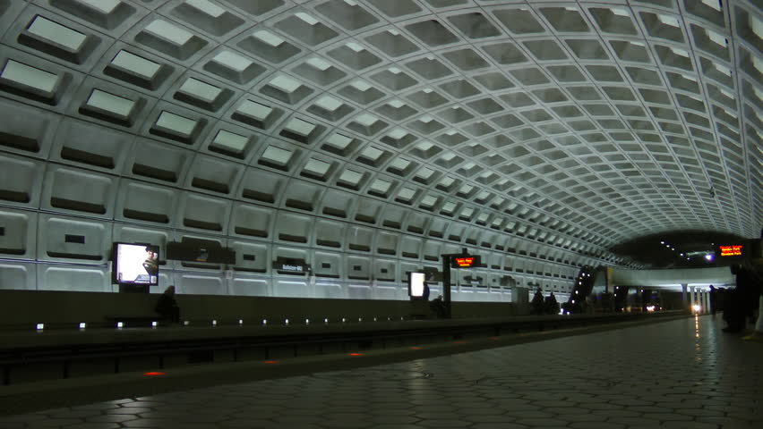 WASHINGTON, DC - APRIL 2013: DC Metro Subway Trains Arrives Opposite ...