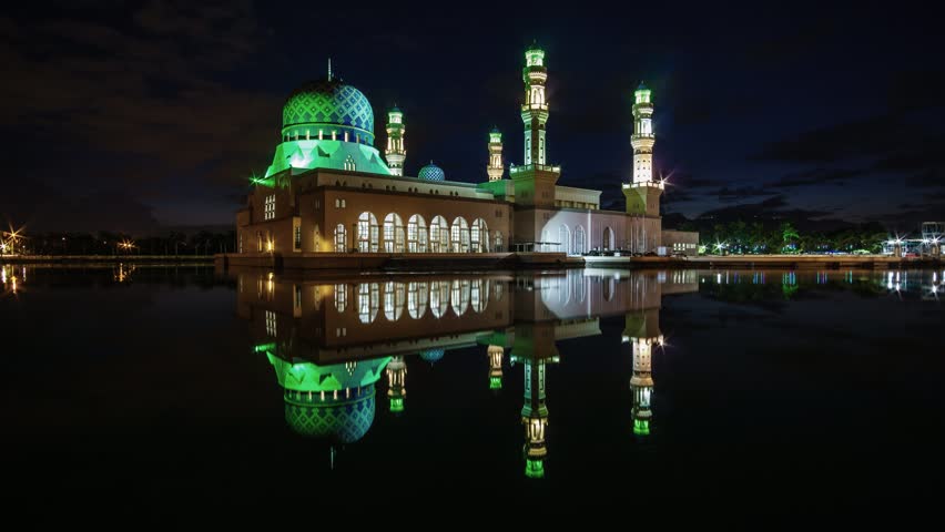 Stock video of likas mosque (masjid bandaraya likas), kota | 11768495 ...