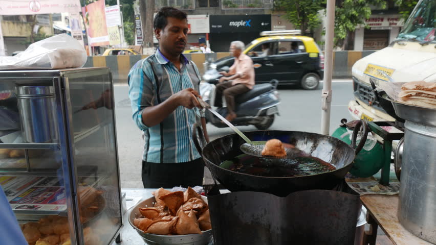 Mumbai, India:September 24, 2015: 4K Video Of Indian Fast Food Stall On ...
