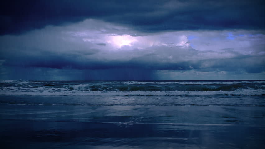 Stock video of storm on the sea with lightning | 1193275 | Shutterstock