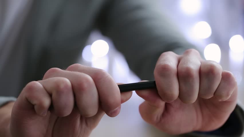 Mens Hands Breaking Pencil Stock Footage Video (100% Royalty-free ...
