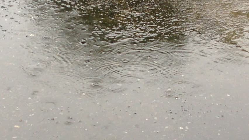 Heavy Rain Drop On Concrete Stock Footage Video (100% Royalty-free ...