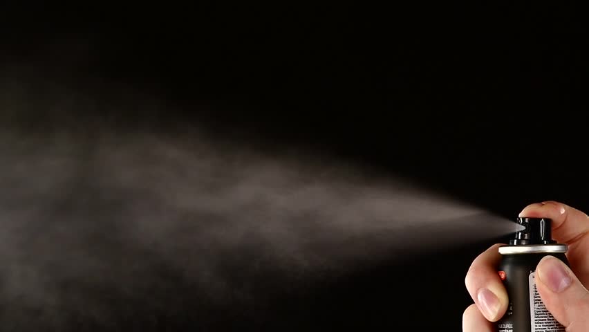Man Spraying Fragrance Against Dark Bokeh Background Super Slow Motion ...