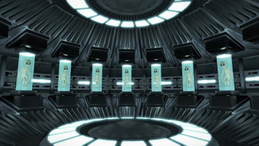 Animation Of An Interior Of An UFO With Aliens. Loop-able. 3d Rendering ...