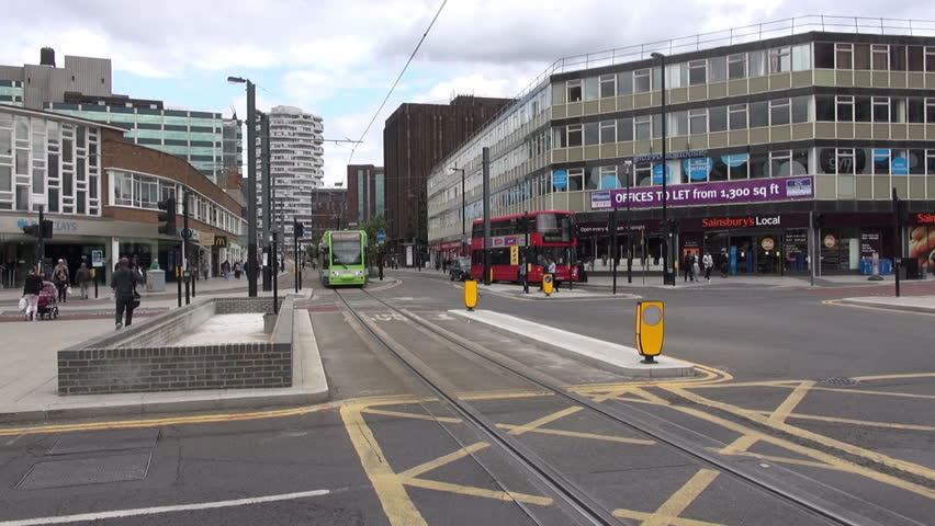 A London Tram Crossing a Stock Footage Video (100% Royalty-free ...