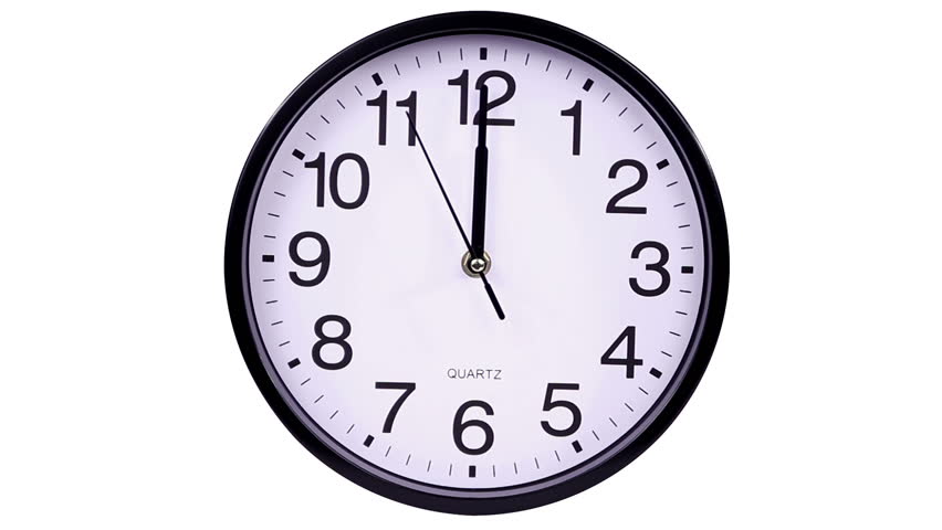 Animated Realistic Clock. Twenty-four Hours Time Lapse Isolated On ...