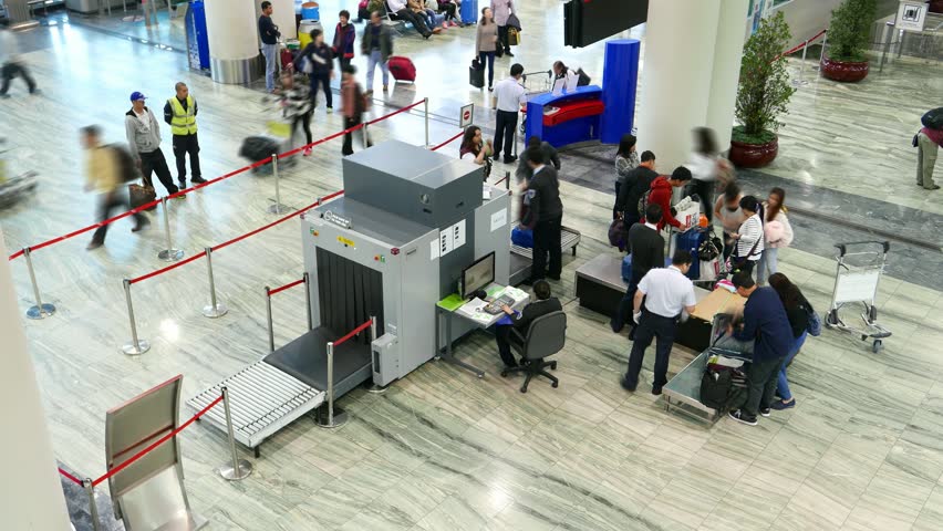 MACAU - FEBRUARY 24, 2015: Security Check Post In Modern International ...