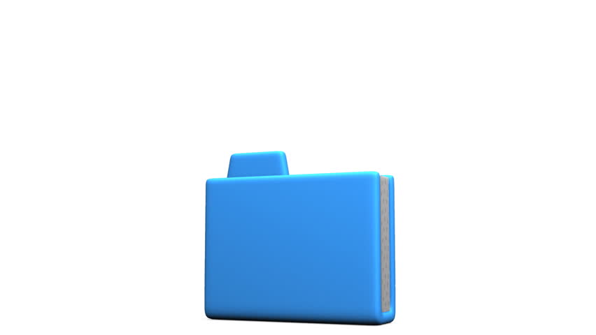 Blue Folder And Documents On Yellow Background. 3D Render Animation For ...