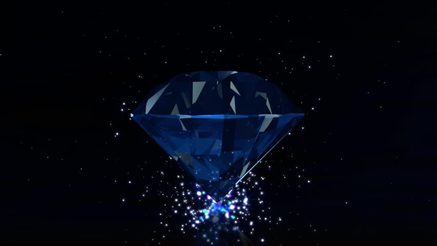 Beautiful Diamond Close-Up With Matte In Looped Animation. HD 1080 ...