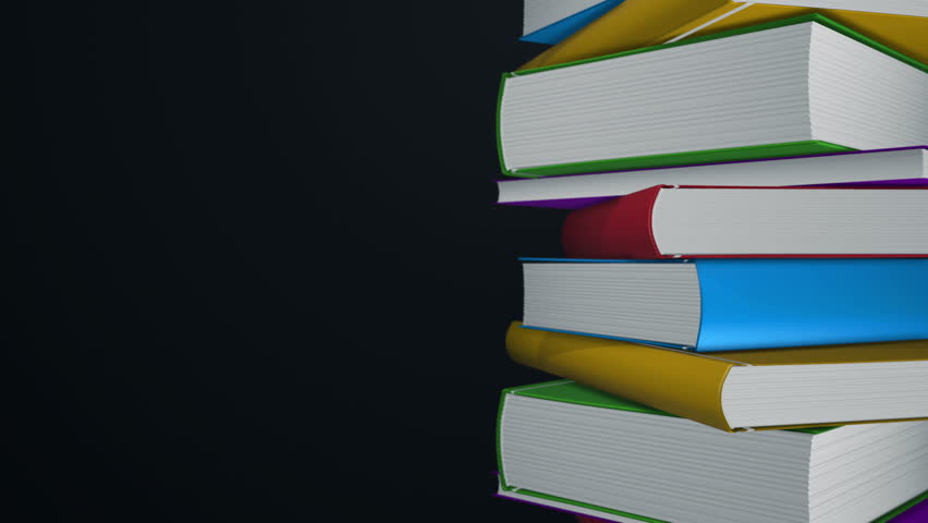 Animation Rotation Of Stack Colorful Books. Animation Of Seamless Loop ...
