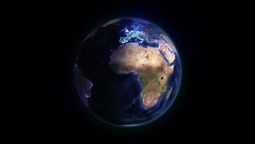 Slowly Rotating Earth 4K - Day And Night With Alpha, Seamless Looping ...