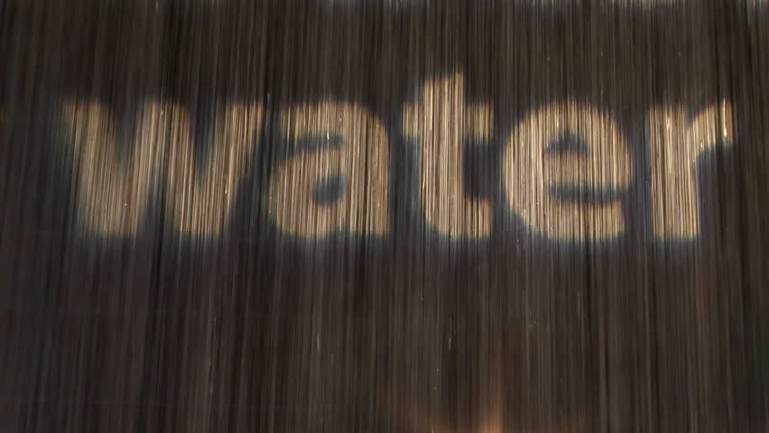 Water Word Letters Projection On Waterfall Rain Stock Footage Video ...