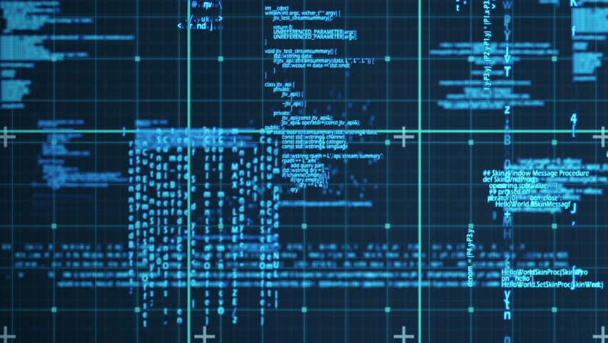 Digital Animation Of Blue Matrix Stock Footage Video 14401696 ...