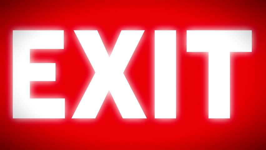 Red Exit Icon Sign Flashing Animation Loop Stock Footage Video 22592713 ...
