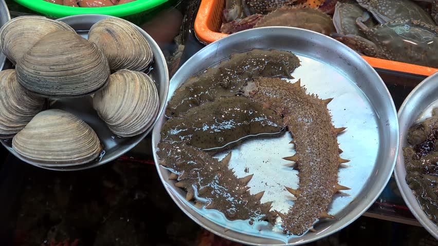 Alive Gaebul ( Marine Spoon Worms) - Seafood At The Jagalchi Fish ...