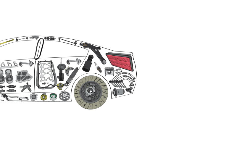 4k Video. Smooth Assembly, Car Image From Spare Parts. Záběr Video ...