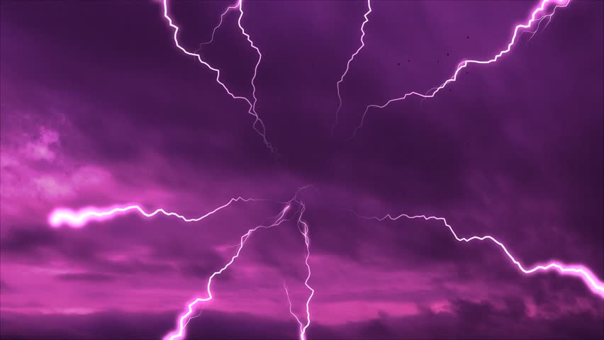Pink Clouds Lightning Storm Background Stock Footage Video (100% ...