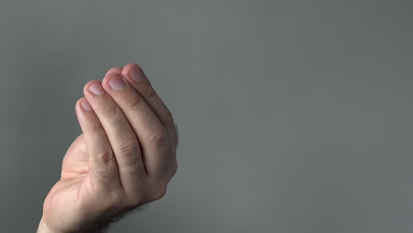 Top View Of Male Waiting Hand Finger Tapping On White Background. 4K ...