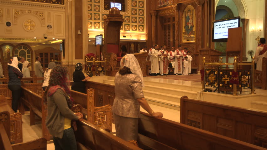 Kuwait - 2013 -Kuwait Churches. Shot Of Priests, Standing In Front Of ...