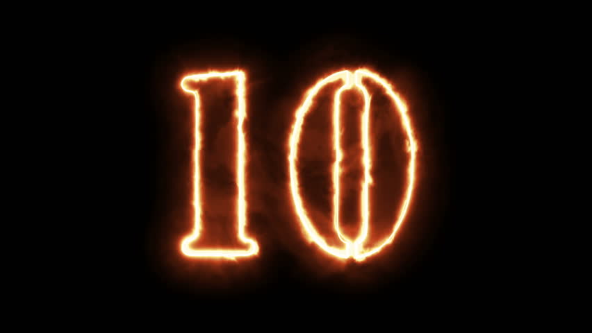 Burning Neon Countdown 10 - Stock Footage Video (100% Royalty-free ...