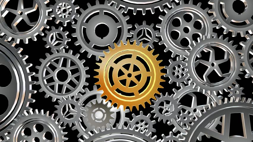 A Concept Video Depicting Networking Spinning Gears. Rendered Against A ...