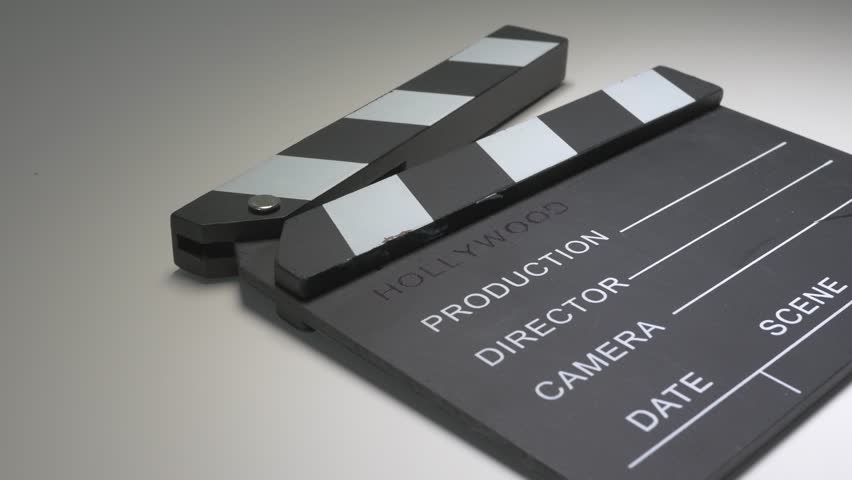 Clapper For Cinema With Inscriptions Hollywood, Production, Director ...